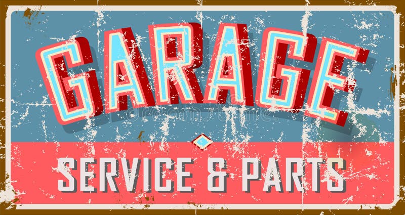 Vintage Garage Sign Stock Illustrations – 15,006 Vintage Garage Sign ...