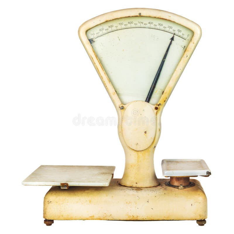 Vintage Green Weight Balance Scale Isolated on White Stock Image ...