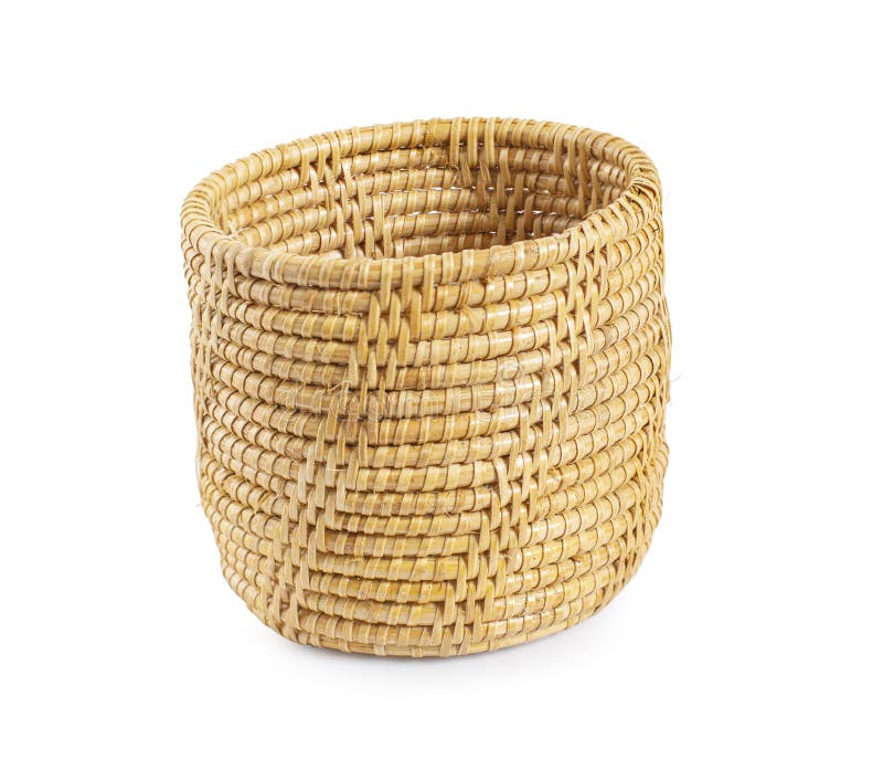 Vintage Weave Wicker Basket Isolated on White Backgeround Stock Photo ...