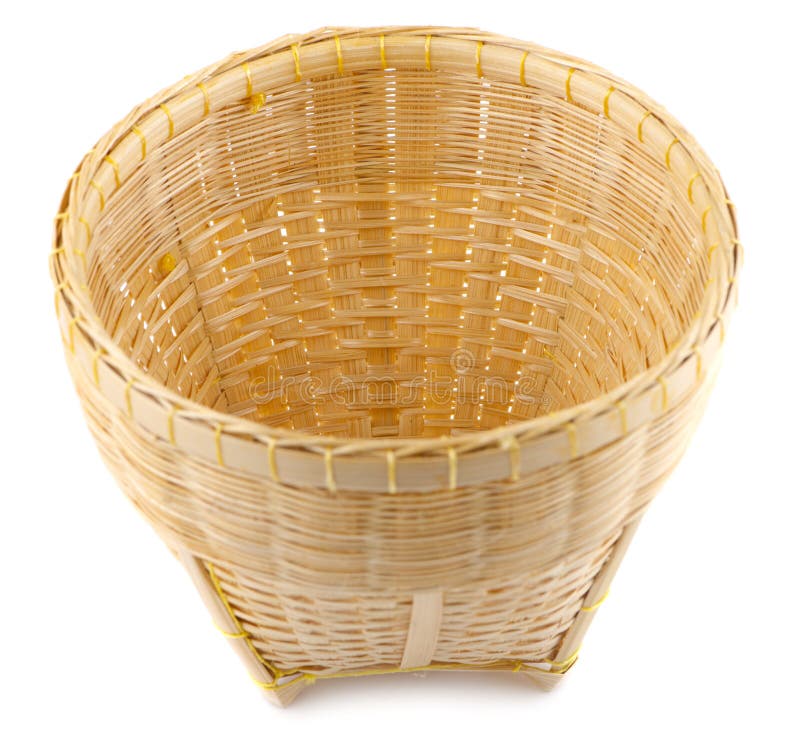 Vintage Weave Wicker Basket an Isolated on White Background Stock Image ...