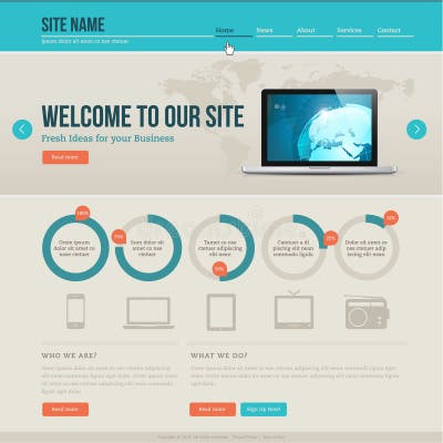 Vintage website template stock vector. Illustration of grid - 26648857