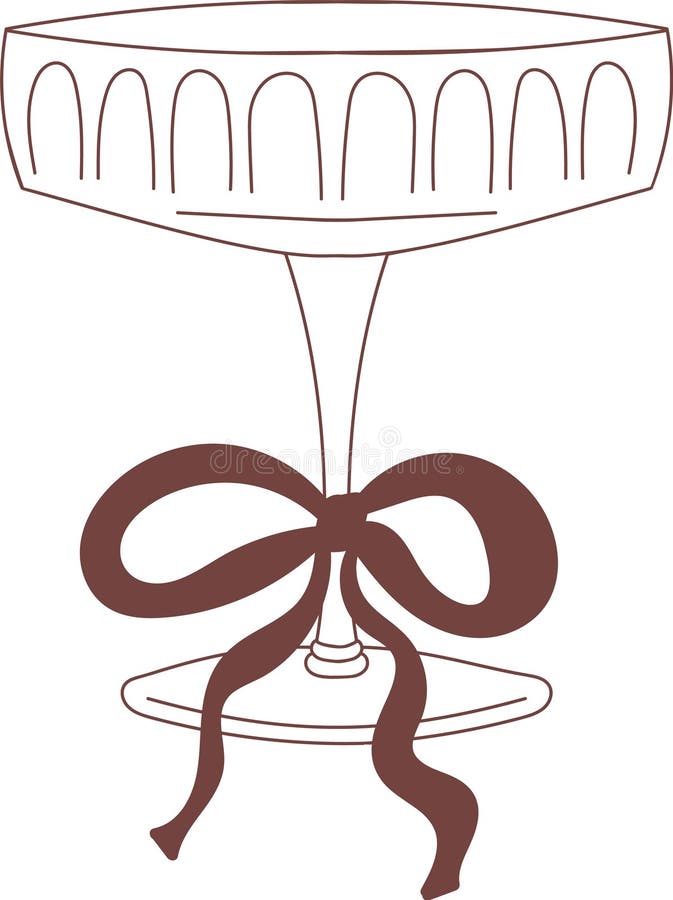 Vintage Wedding Champagne Glass with Bow Stock Vector - Illustration of ...