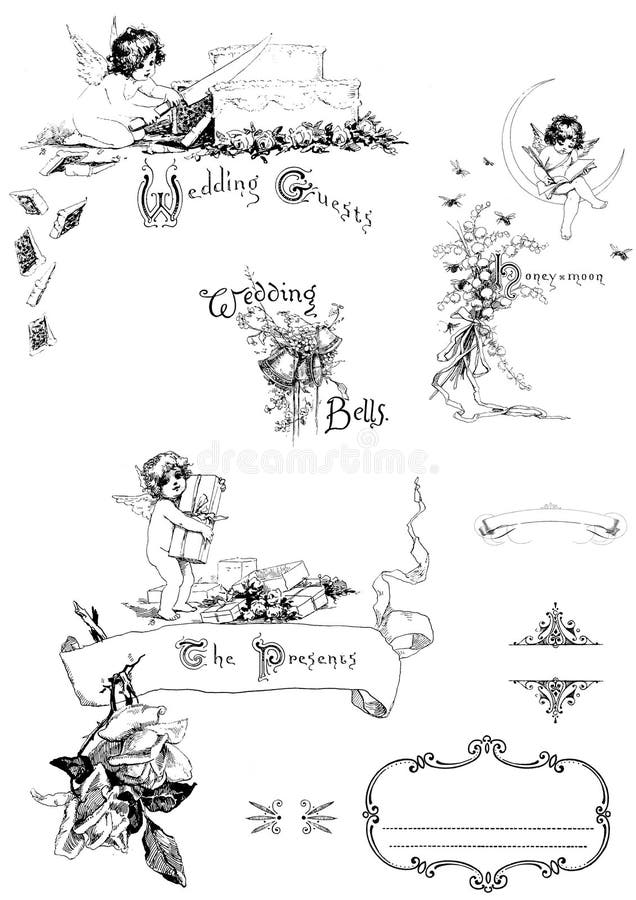 Vintage Clip Art Wedding Typography Vintage Calligraphy Wedding