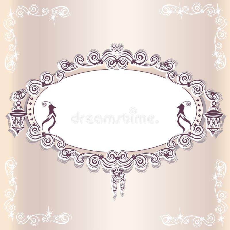 Vintage Wedding Frame with Bird Stock Vector - Illustration of floral ...