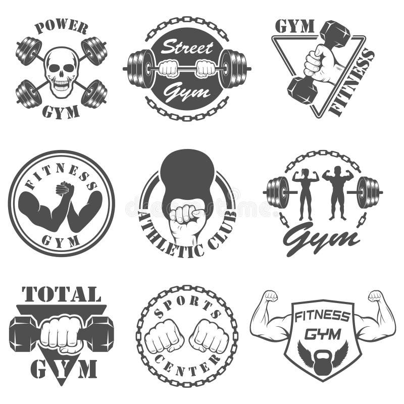 Vintage Weight Lifting Label and Sticker Stock Vector - Illustration of ...