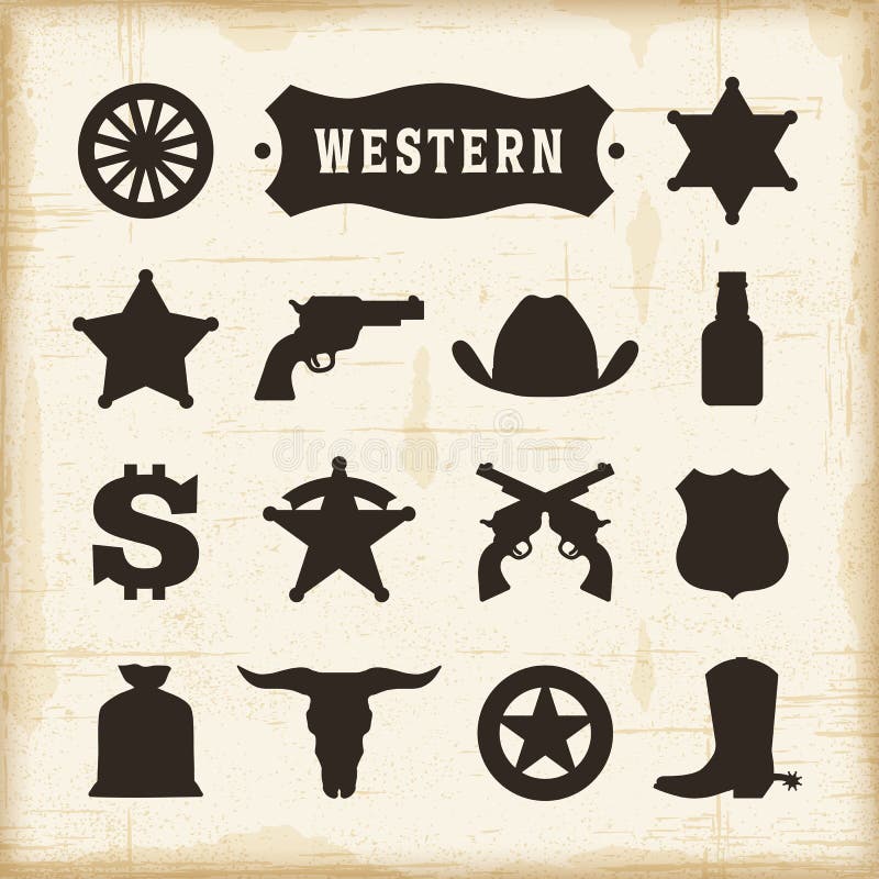 Western Vintage Labels Isolated on White for Design Stock Vector ...