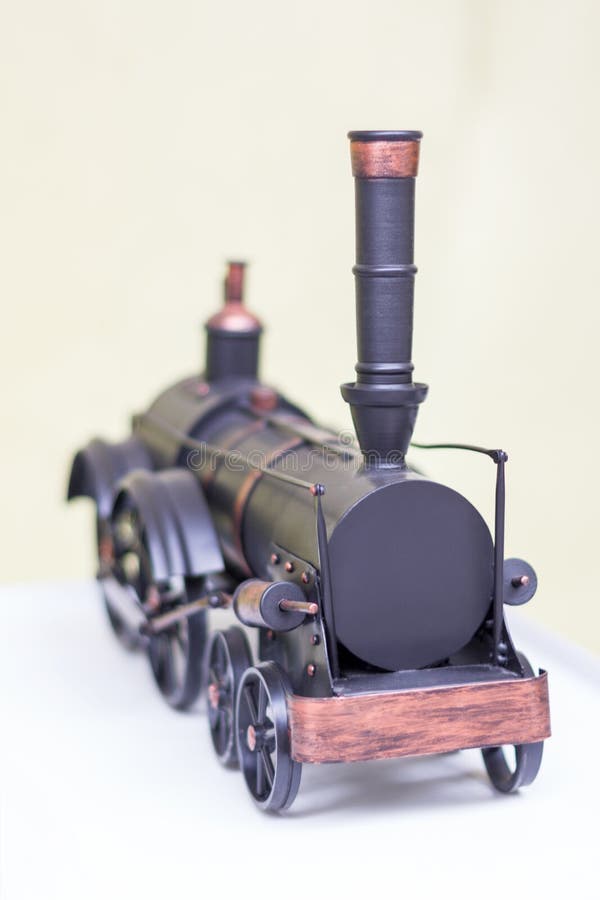 Vintage Western Model Train with Pipe Stock Photo - Image of machine ...