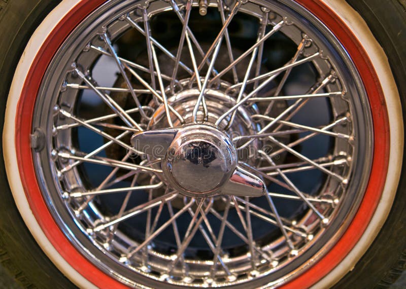 Vintage wheel of car stock photo. Image of metal, luxury - 142836598