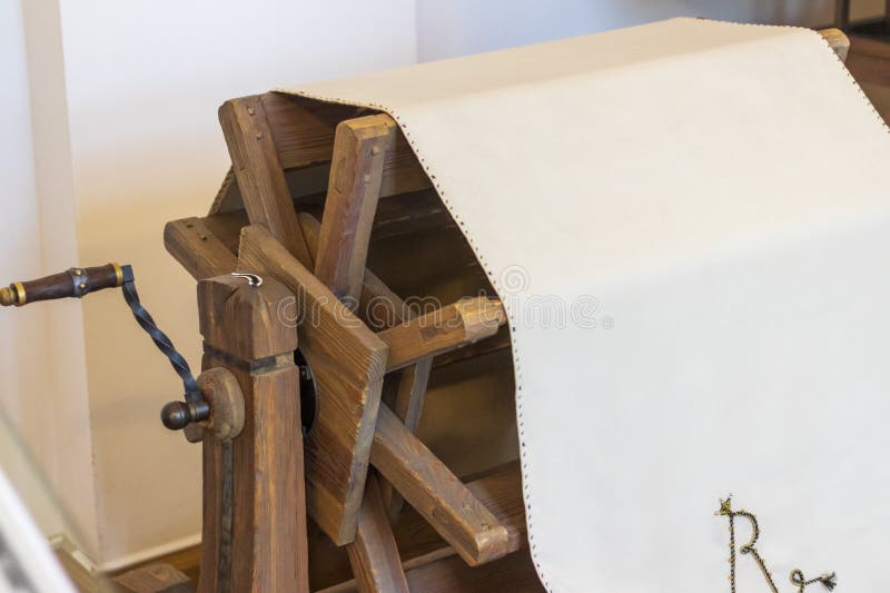 A Vintage Wheel Machine Rolling Paper. Retro Stock Image - Image of ...