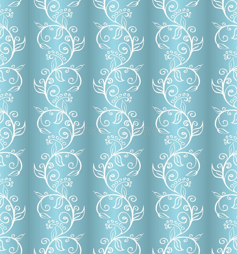 Vintage White and Blue Pattern Stock Vector - Illustration of curtain ...