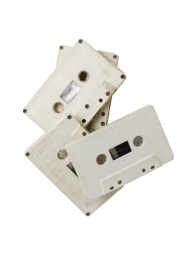 Vintage White Cassettes Tape Isolated White Background Stock Photo ...