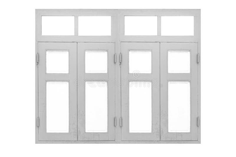 White Painted Wooden Window Frame Isolated on a White Background Stock ...