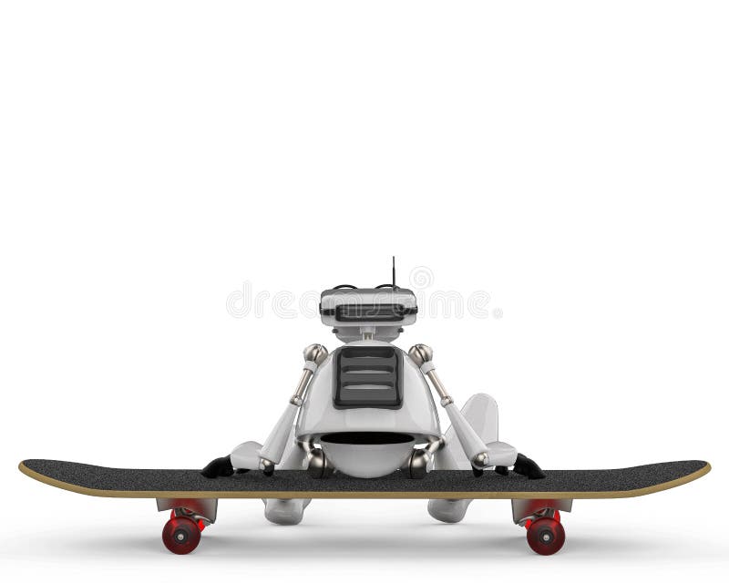 Vintage White Robot in a White Background Stock Illustration ...