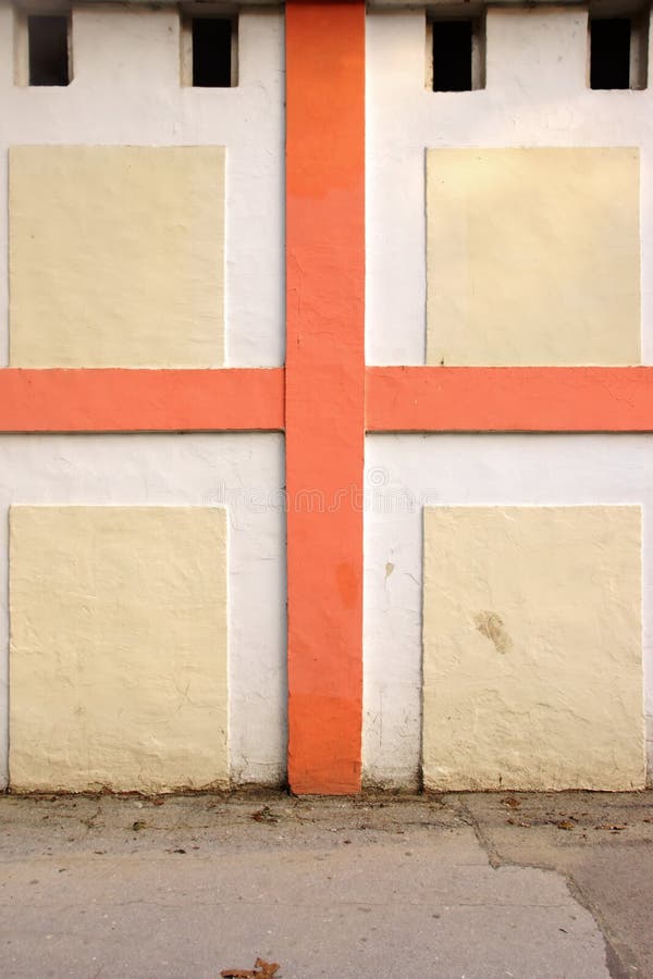 Vintage White Wall with Checkered Painted Pattern Detail Stock Photo ...