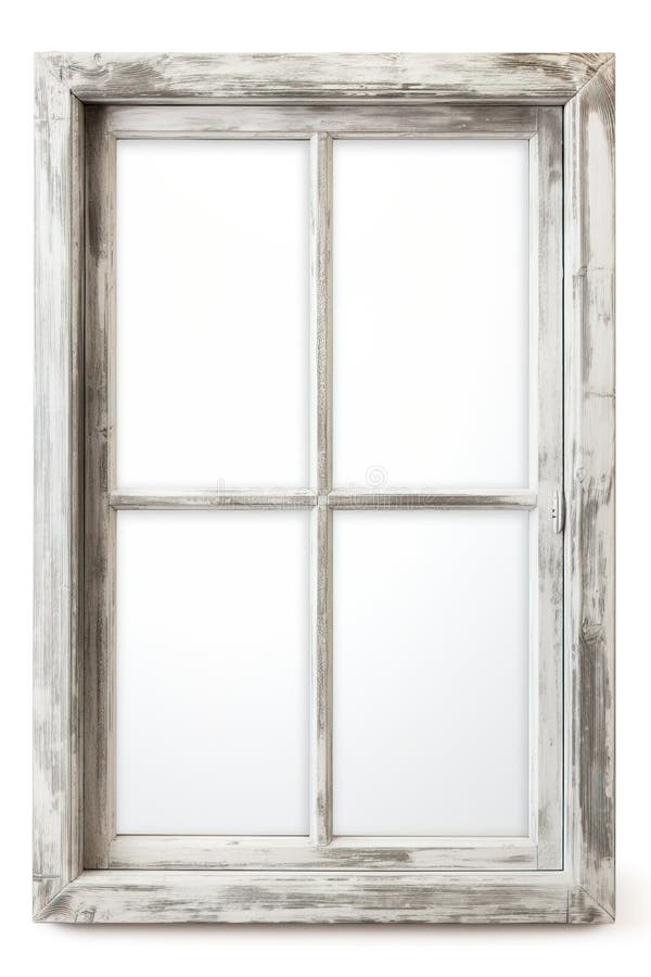Vintage White Wood Window Frame Isolated Stock Illustration ...