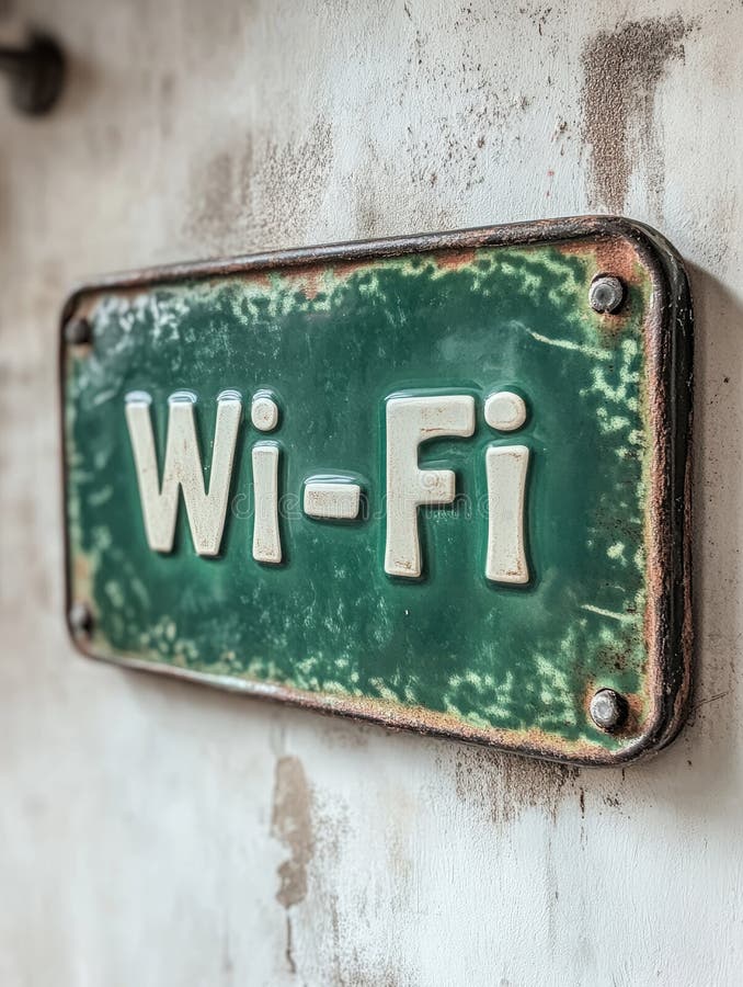Vintage Wi Fi Sign Rustic Wall Stock Photos - Free & Royalty-Free Stock ...