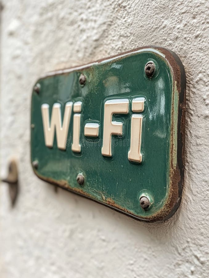 Vintage Wi Fi Sign Weathered Wall Stock Photos - Free & Royalty-Free ...