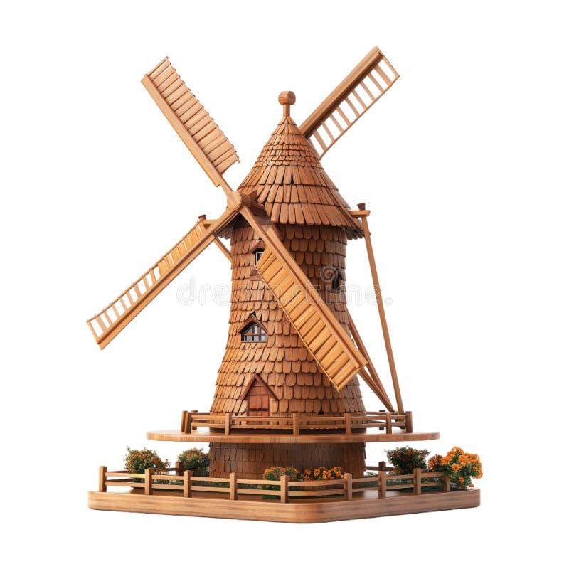 Vintage Wind Mill on Transparent Background - Ai Generated Stock ...