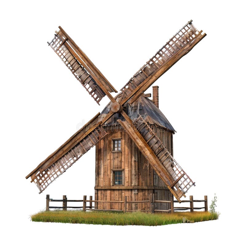 Vintage Wind Mill on Transparent Background - Ai Generated Stock ...