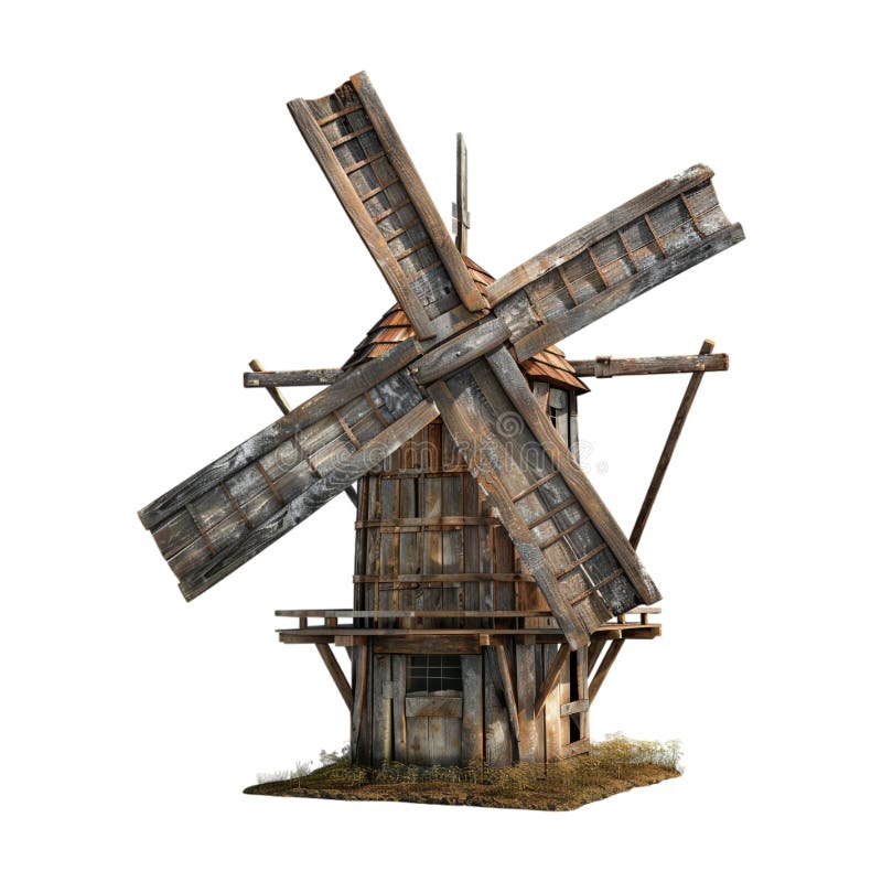 Vintage Wind Mill on Transparent Background - Ai Generated Stock ...