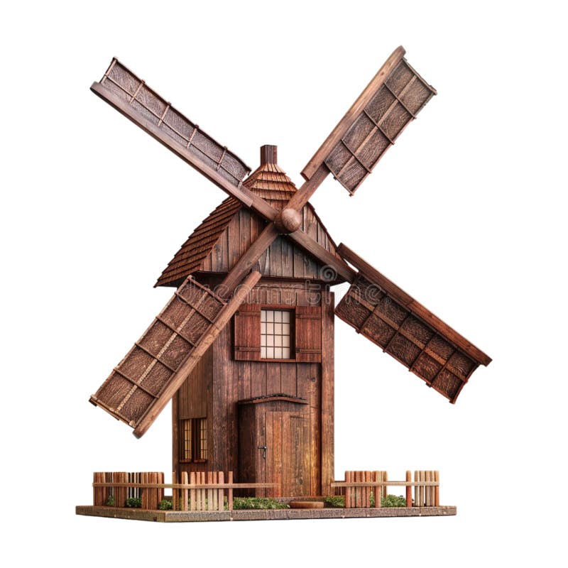 Vintage Wind Mill on Transparent Background - Ai Generated Stock ...
