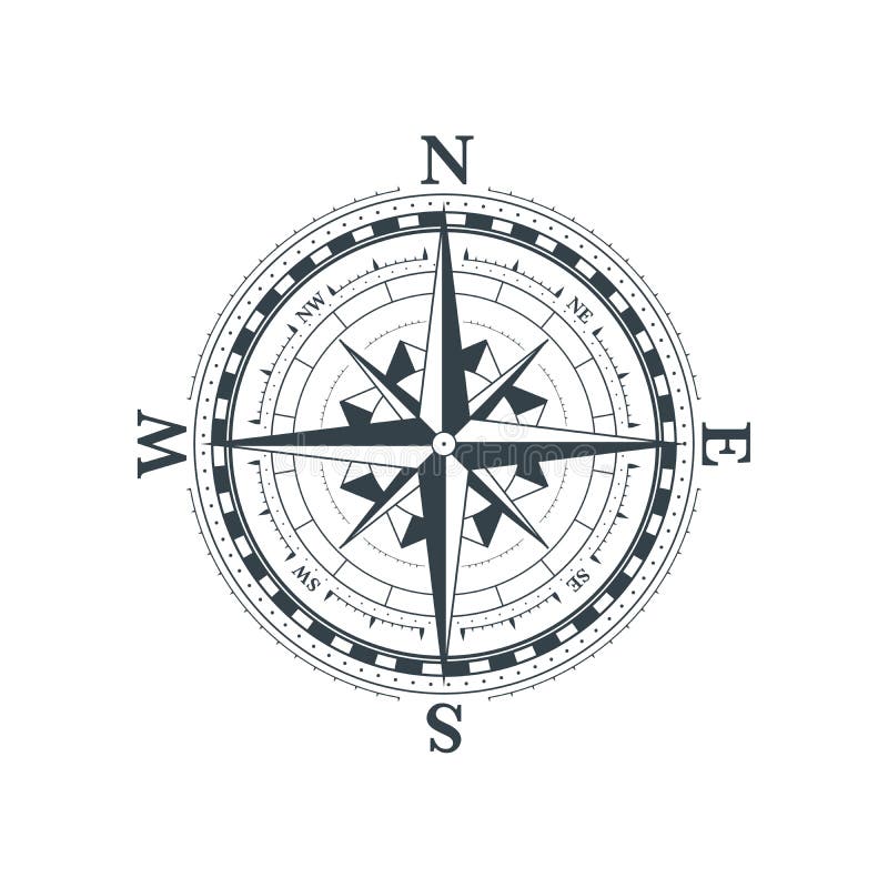 Vintage Wind Rose Symbol, Classic Compass Icon on White Stock Vector ... Vintage Wind Rose Symbol, Classic Compass Icon on White Stock Vector ...