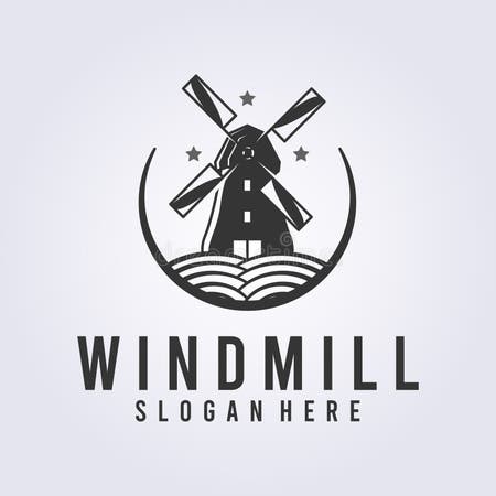 Vintage Windmill Logo Design, Classic Windmill Vector Logo Illustration ...