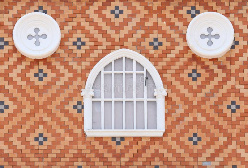 Vintage Window with Wall Background Stock Image - Image of exterior ...