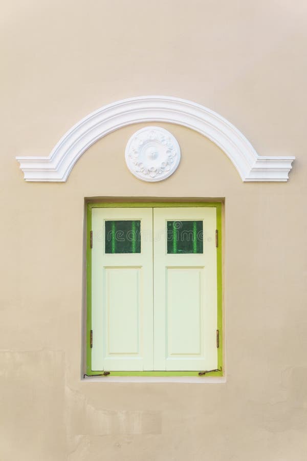 Vintage Windows on the Wall Stock Image - Image of nice, color: 58148203