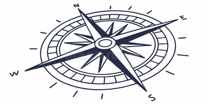 A Vintage Windrose or Compass Illustration. Navigation and Exploration ...