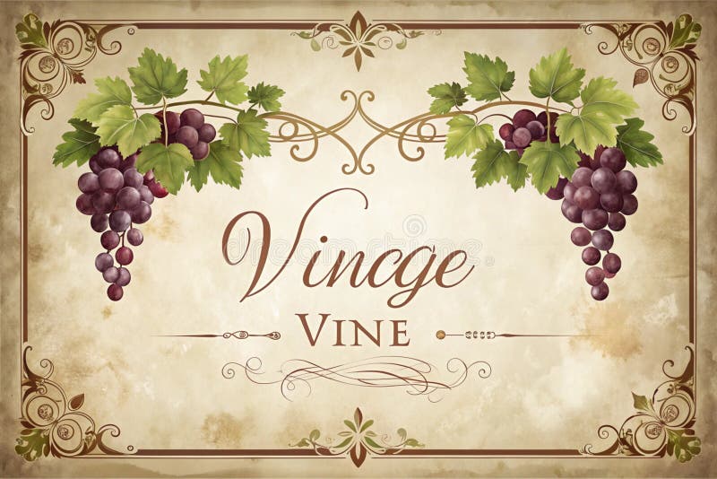Vintage Wine Border Design with Copy-Space Stock Illustration ...