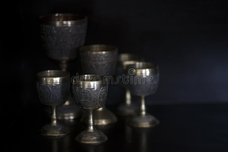 Vintage wine goblets stock image. Image of wine, isolated - 221908737