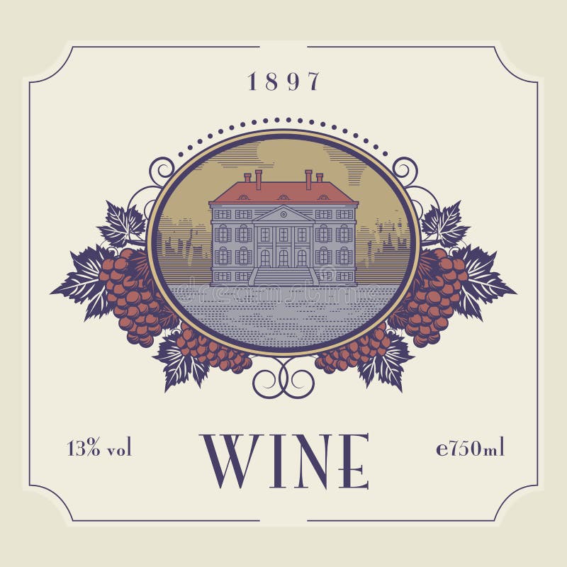 Wine Bottle with Different Blank Label Stock Illustration ...