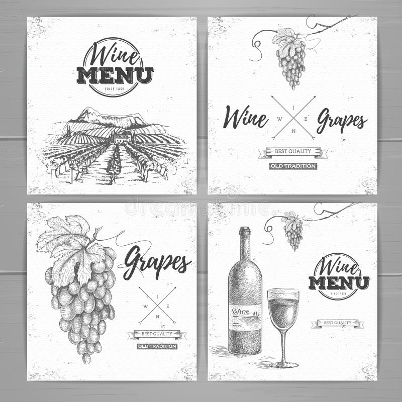 Vintage wine menu design. stock vector. Illustration of cooking - 73452264