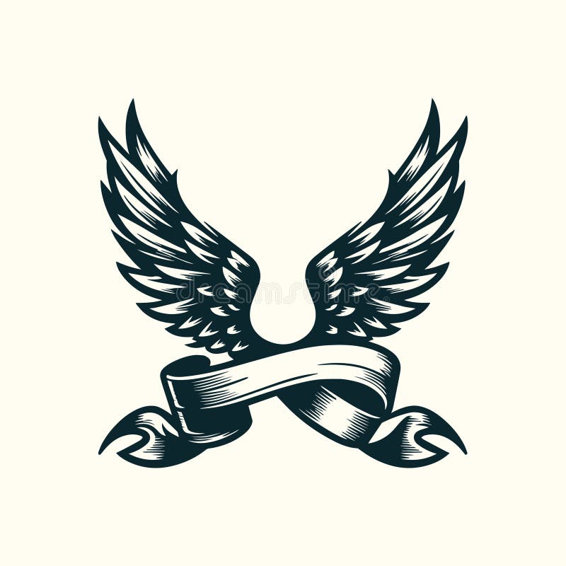 Vintage Wing Banner Vector Design Illustration Stock Vector ...