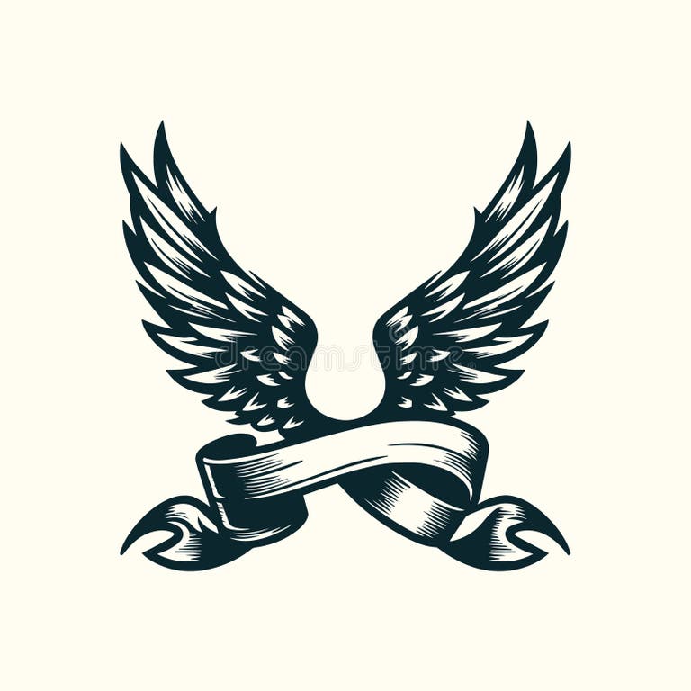 Vintage Wing Banner Vector Design Illustration Stock Vector ...