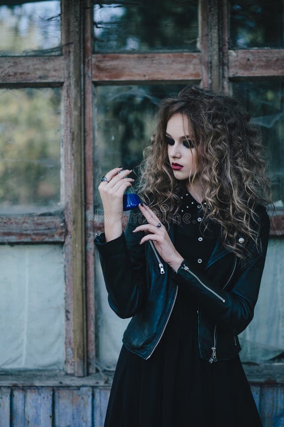Vintage Witch with Elixir in Hand Stock Image - Image of mystic, poison ...