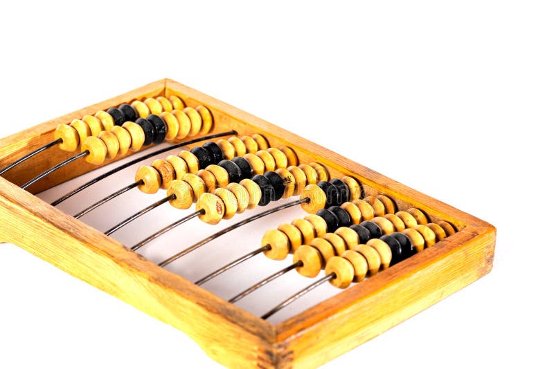 Old Abacus on White Isolated Background Stock Image - Image of ...