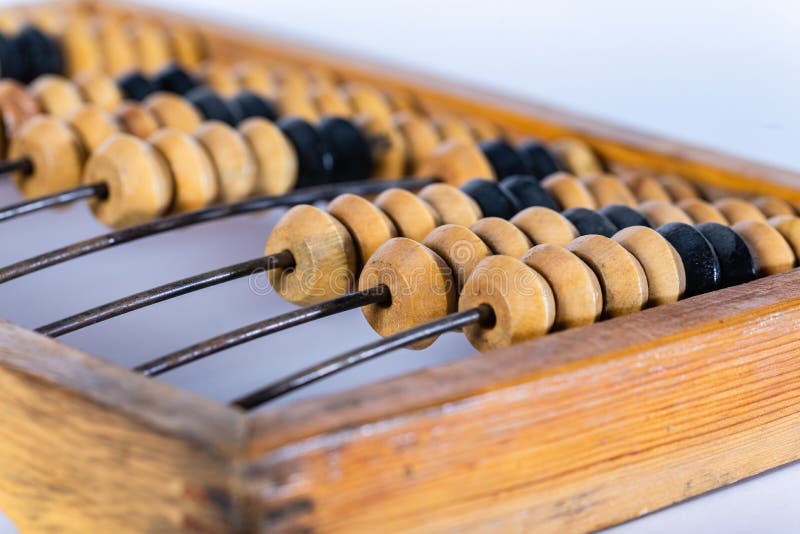 Old Abacus on White Isolated Background Stock Image - Image of ...