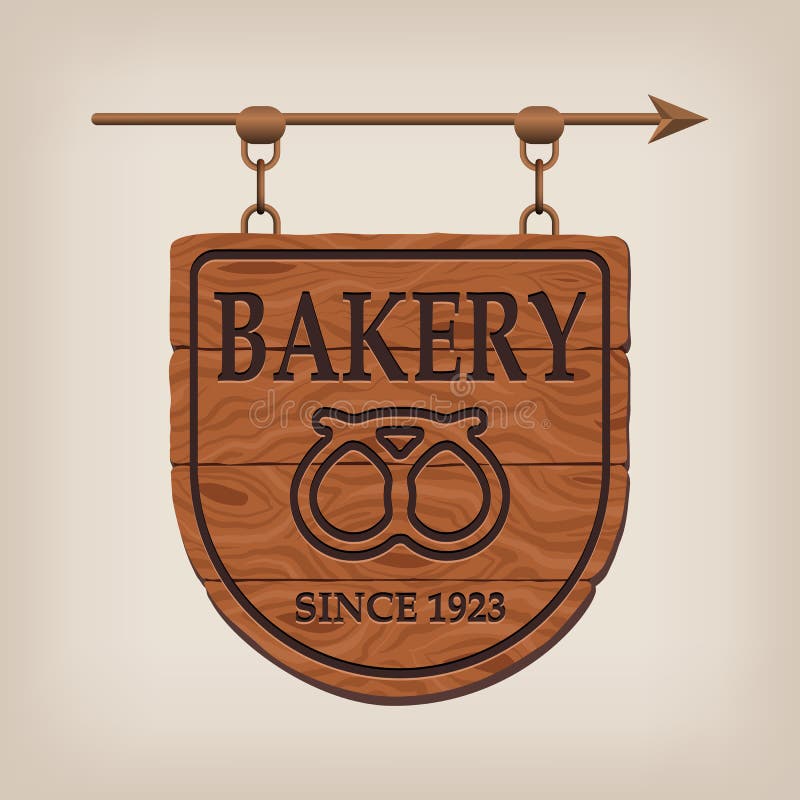 Vintage wooden bakery sign stock vector. Illustration of black - 80536262