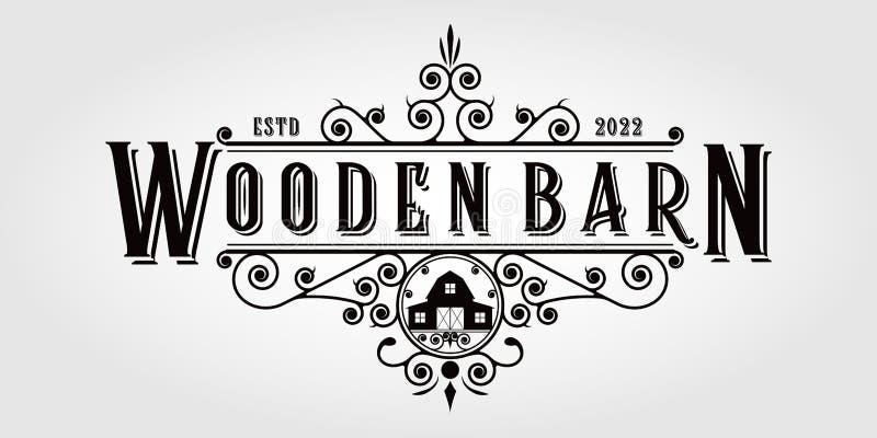 Vintage Wooden Barn Logo, Calligraphy and Typography Elements Styled ...