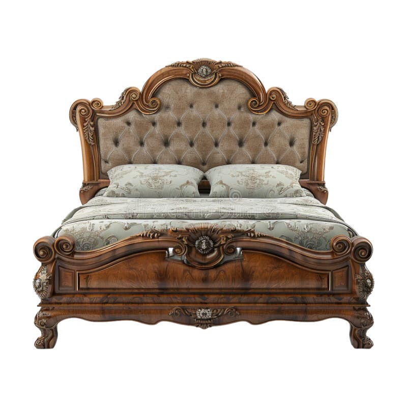 Vintage Wooden Bed on Transparent Background - Ai Generated Stock ...