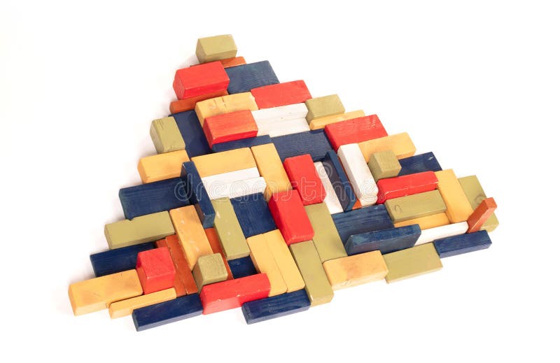 Vintage Wooden Blocks Isolated Stock Image - Image of closeup, build ...