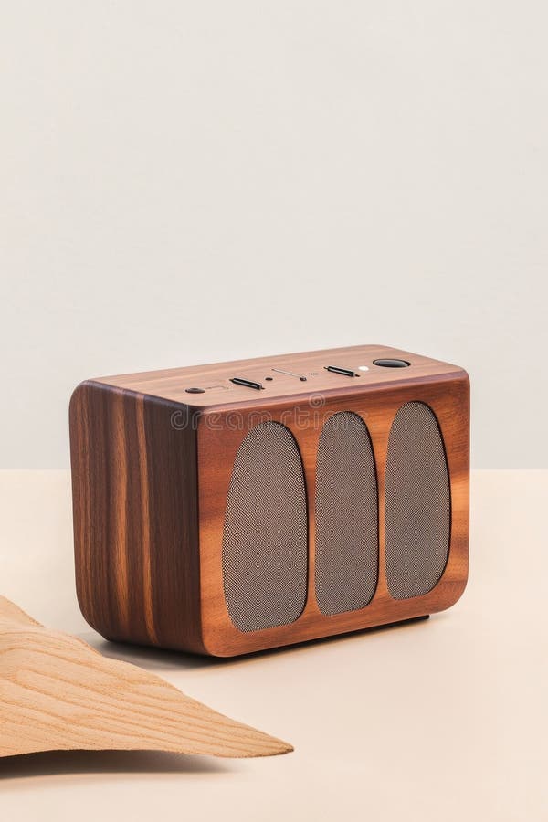 Vintage Wooden Bluetooth Speaker with Mid-century Design Stock ...