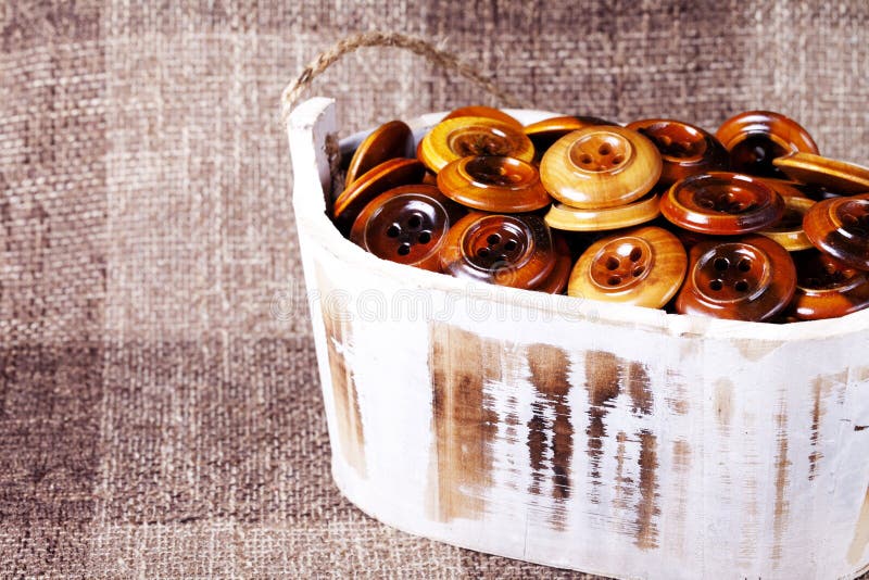 Vintage Wooden Buttons Background Stock Image - Image of fashioned ...