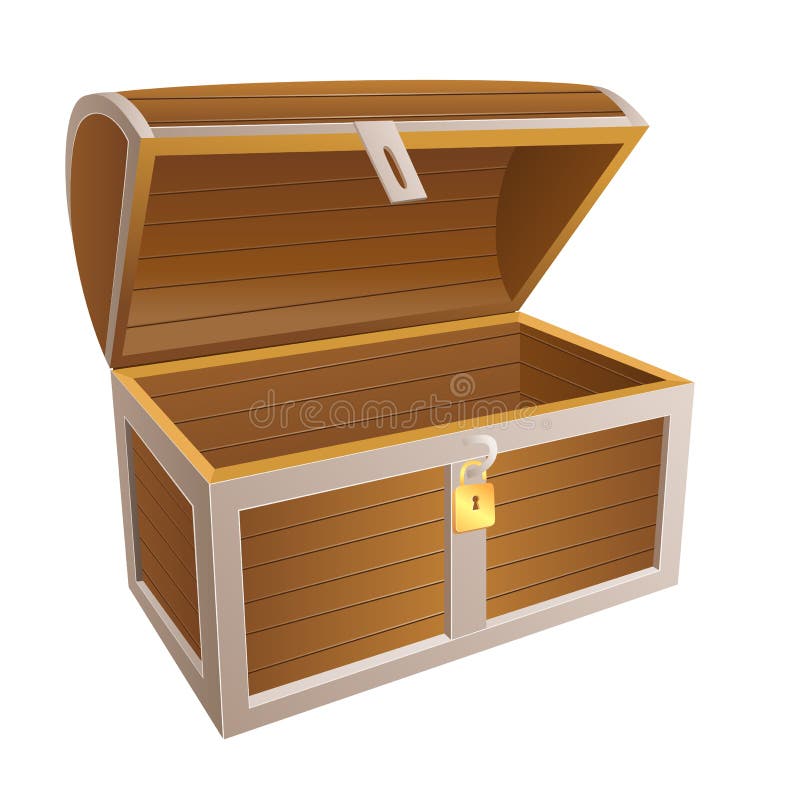 Vintage Wooden Chest with Open Stock Vector - Illustration of retro ...
