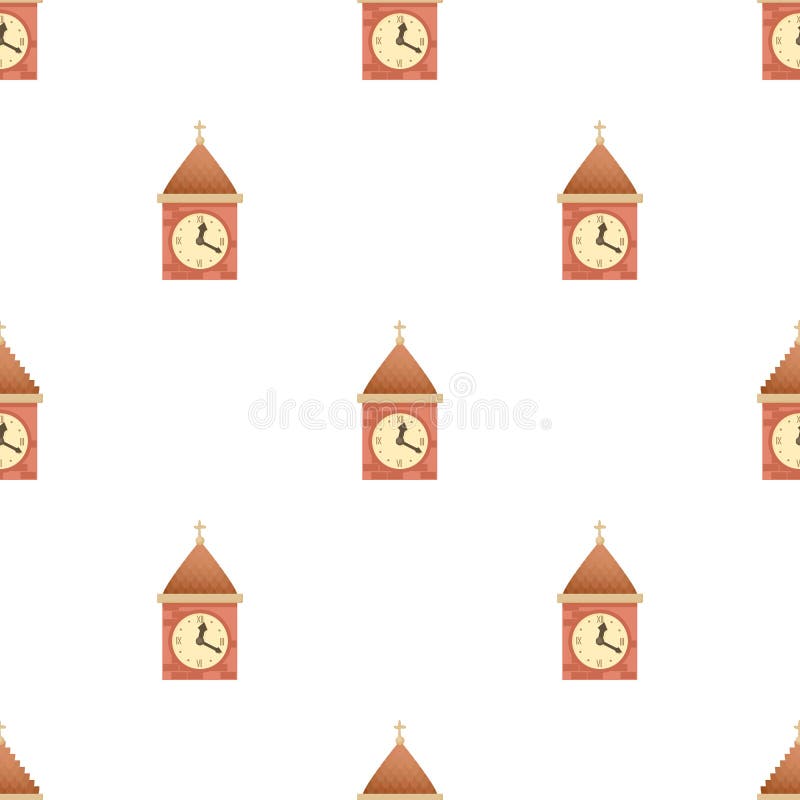 Vintage Wooden Clock Pattern Seamless Vector Stock Illustration ...
