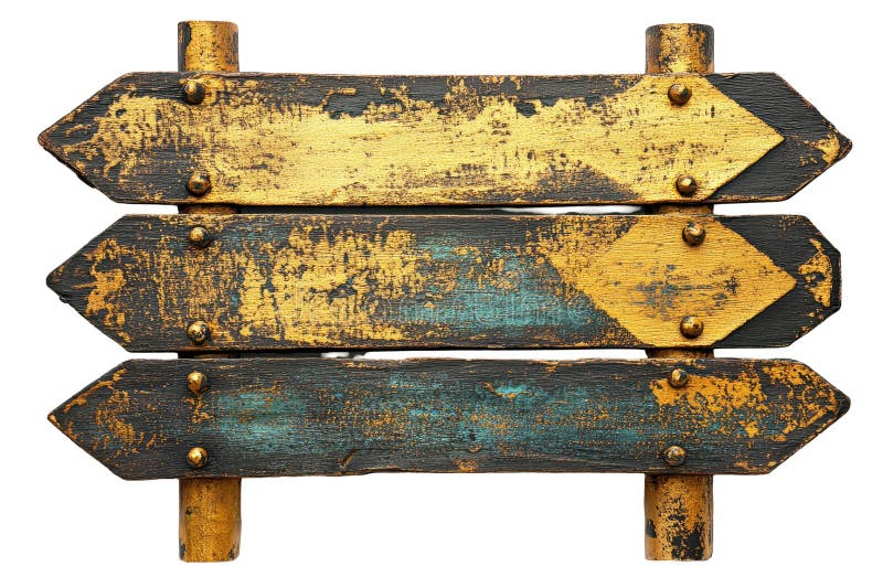 Vintage Wooden Direction Sign with Multiple Arrows Stock Image - Image ...