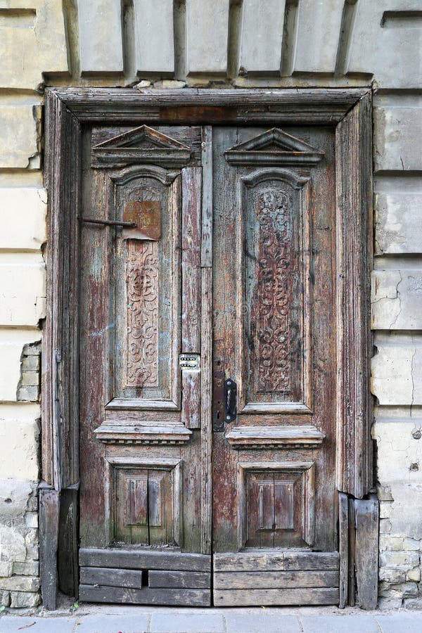 Vintage wooden doors stock photo. Image of antique, brown - 168093106