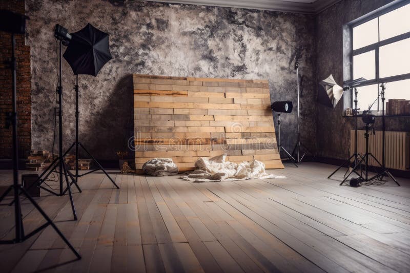 Vintage Wooden Floor And Brick Backdrop For Photography Shoots